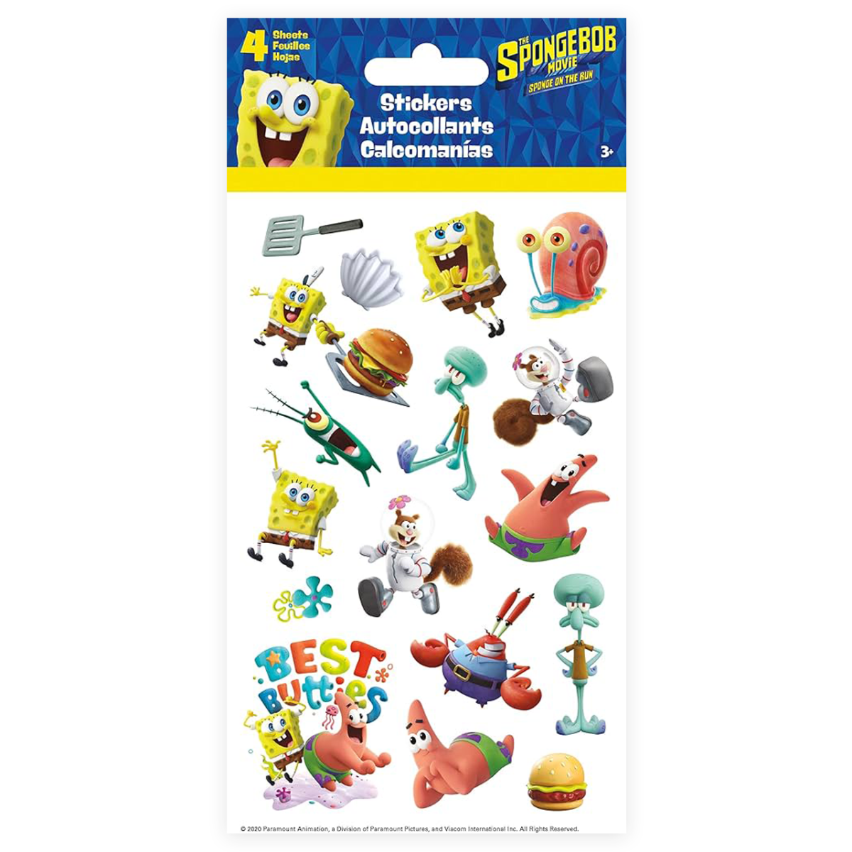 The SpongeBob Movie: Sponge On The Run 4 Sticker Sheets | ChimpLoot.com