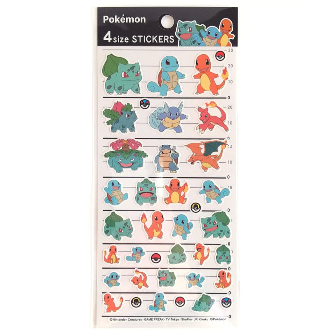Pokémon - Kanto Region Starters Sticker Sheet | ChimpLoot.com